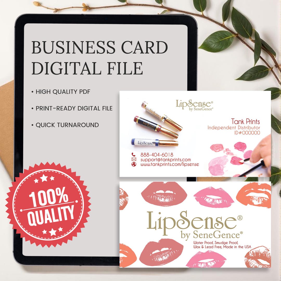 Lipsense Business Card Design 1 - Senegence Business Cards - Digital ...