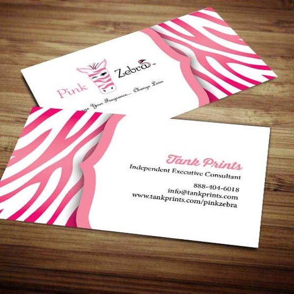 Pink Zebra Business Cards - Etsy