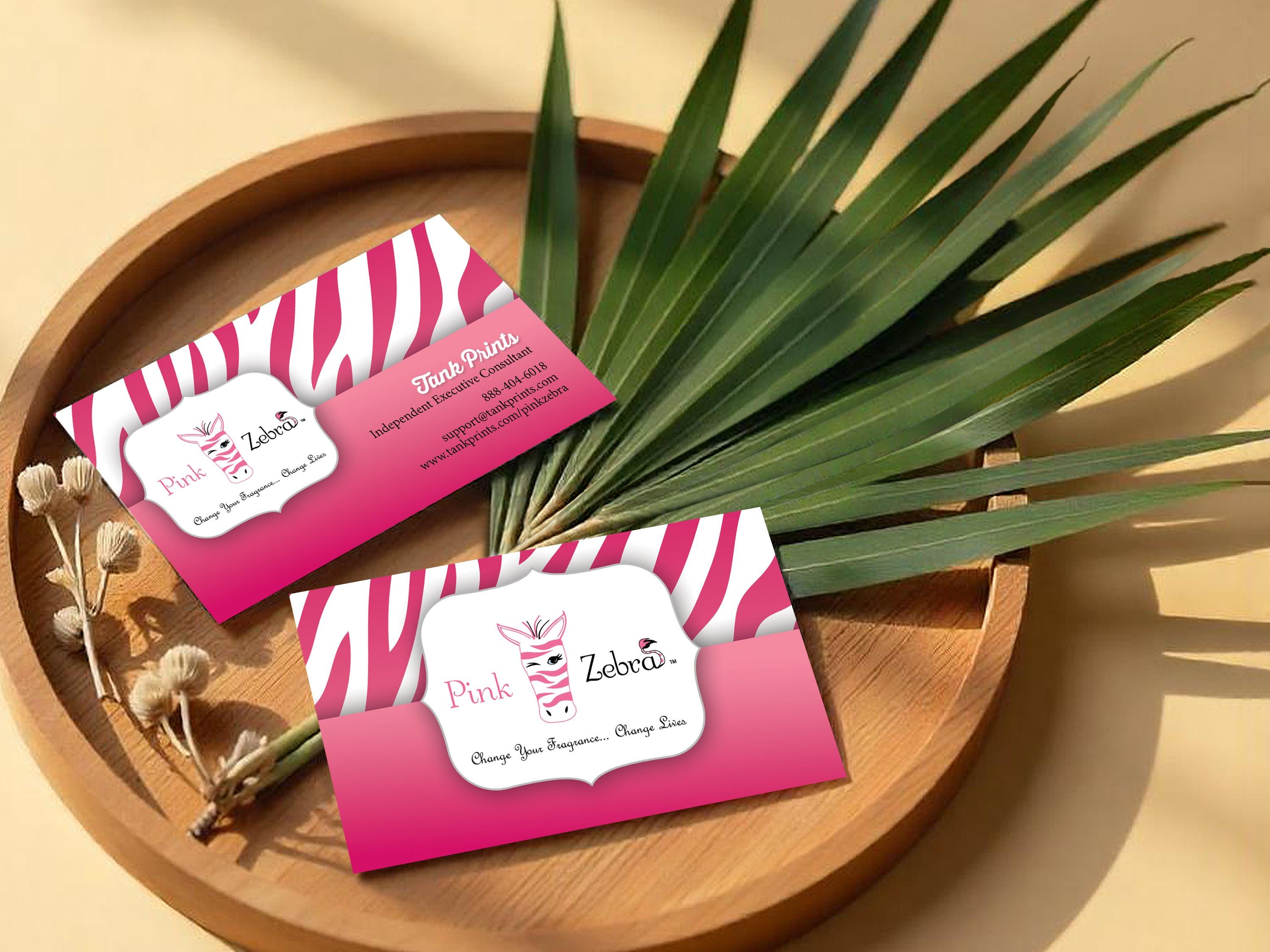 Pink Zebra Business Cards - Design 3 - Etsy