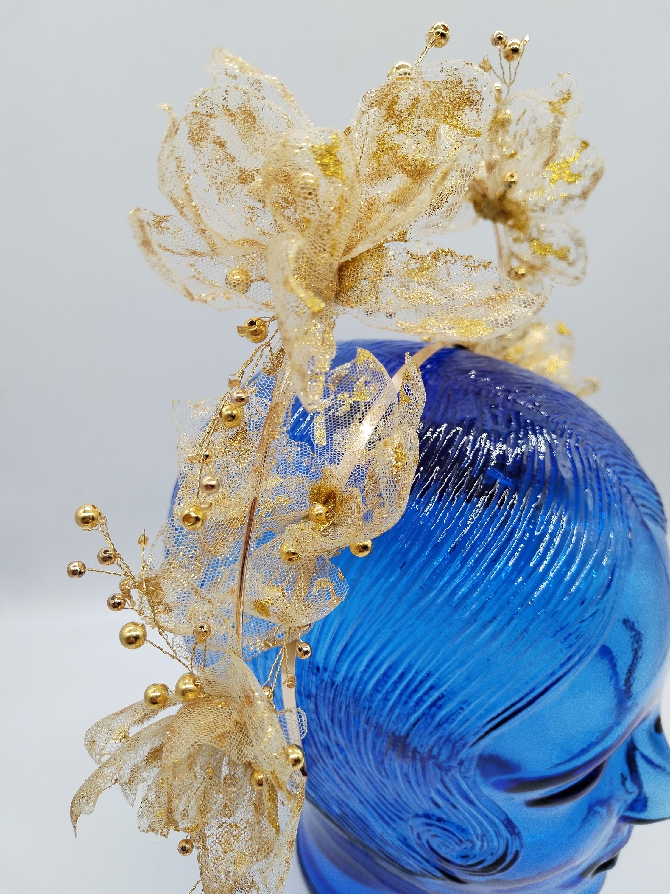 Fashion Tiara. Wedding Crown. Flowers Tiara. Birthday Crown. Burlesque ...