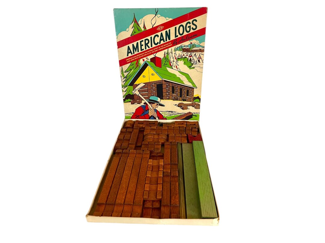 Retro HASLAM AMERICAN LOGS Building Set in Original Box / Good Used ...