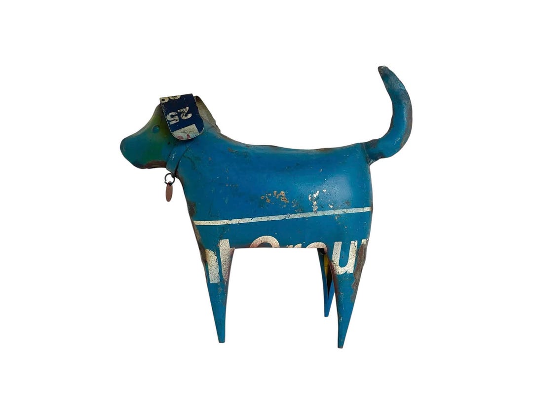 Retro (70s) Hand Crafted Reclaimed Distressed Welded METAL DOG ...