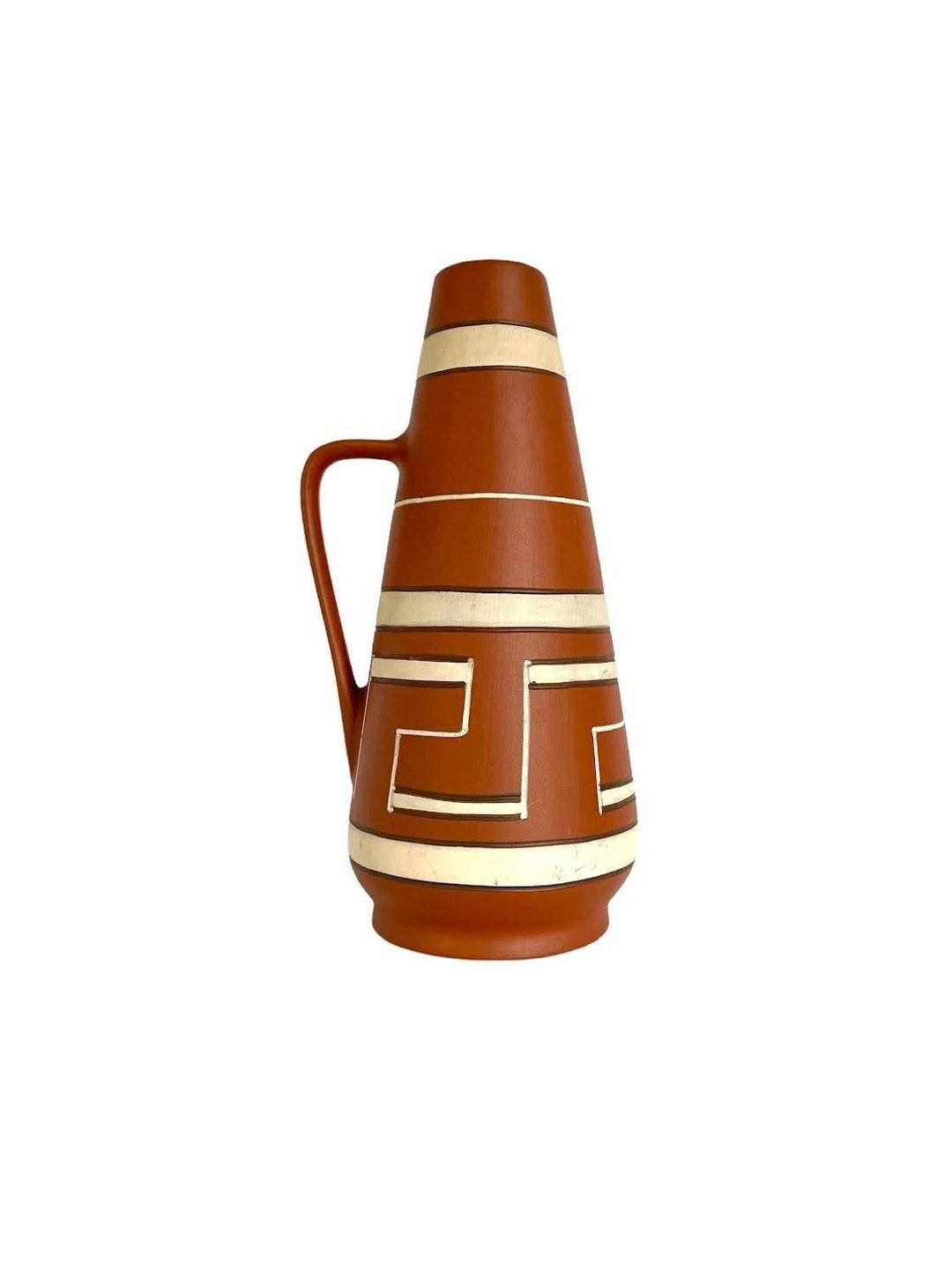 Vintage Geometric Design CERAMIC PITCHER / VASE / Southwestern Mayan ...