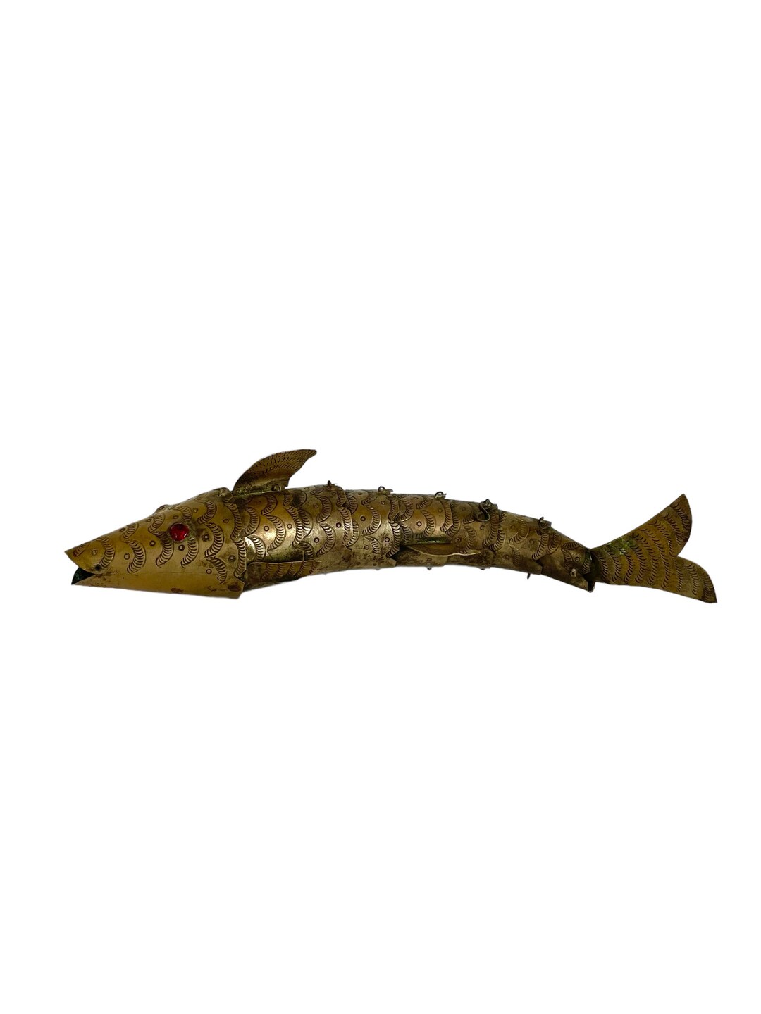 Mid Century Cool BRASS ARTICULATING FISH / 10-1/2 X 3 / Good Condition ...