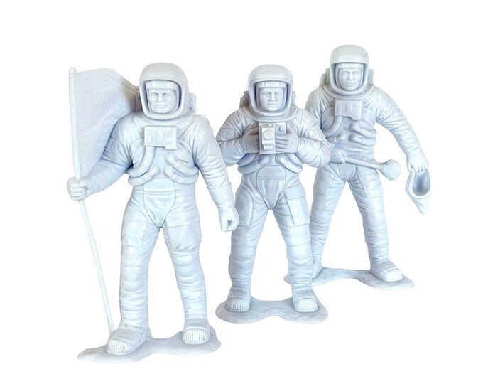 Retro (70s) Collection of Three Hard Plastic MARX ASTRONAUT FIGURES / 5 ...