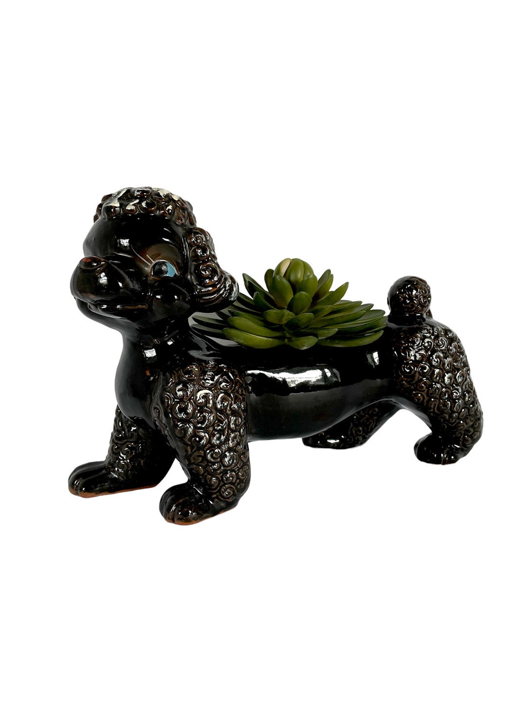 Mid Century Cool Large Glazed CERAMIC POODLE PLANTER / Succulent ...