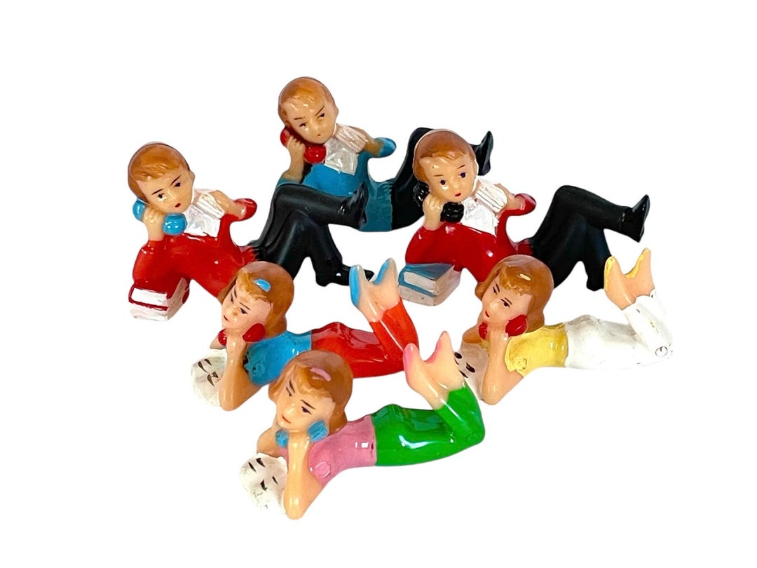 Vintage 1960s WILTON CAKE TOPPERS / Teenagers on Phones / Set of 6 - Etsy