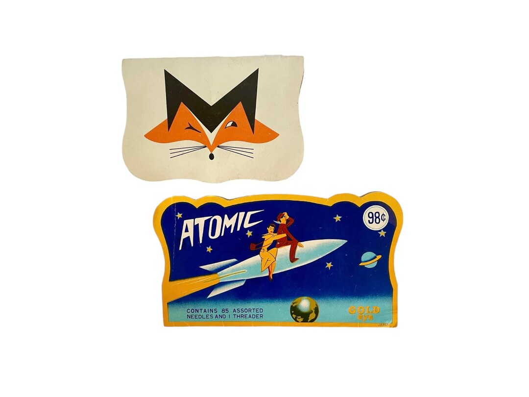 Retro (50s) Cool Set of Two ASSORTED NEEDLE PACKETS / Very Good ...