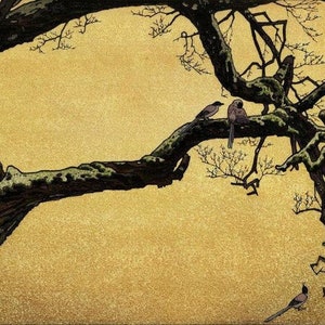 Japanese Art Print "plum Tree and Blue Magpie" by Yoshida Toshi ...