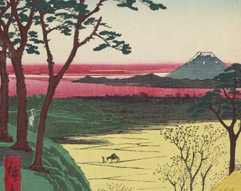 Japanese Art Print Suruga-cho 100 Famous Views of | Etsy