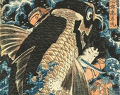 Japanese Art Print saito Oniwakamaru by Kuniyoshi - Etsy