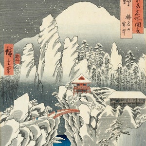 Japanese Art Print "kozuke, Mount Haruna Under Snow, Sixty-odd ...