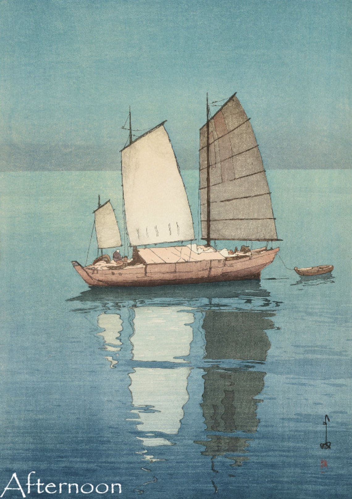 Japanese Art Print "sailing Boats" Set of 6 by Yoshida Hiroshi, Print ...