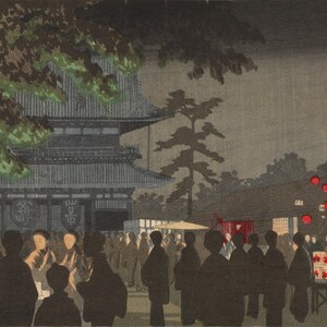 Japanese Art Print "night Stalls at Asakusa" by Kobayashi Kiyochika ...