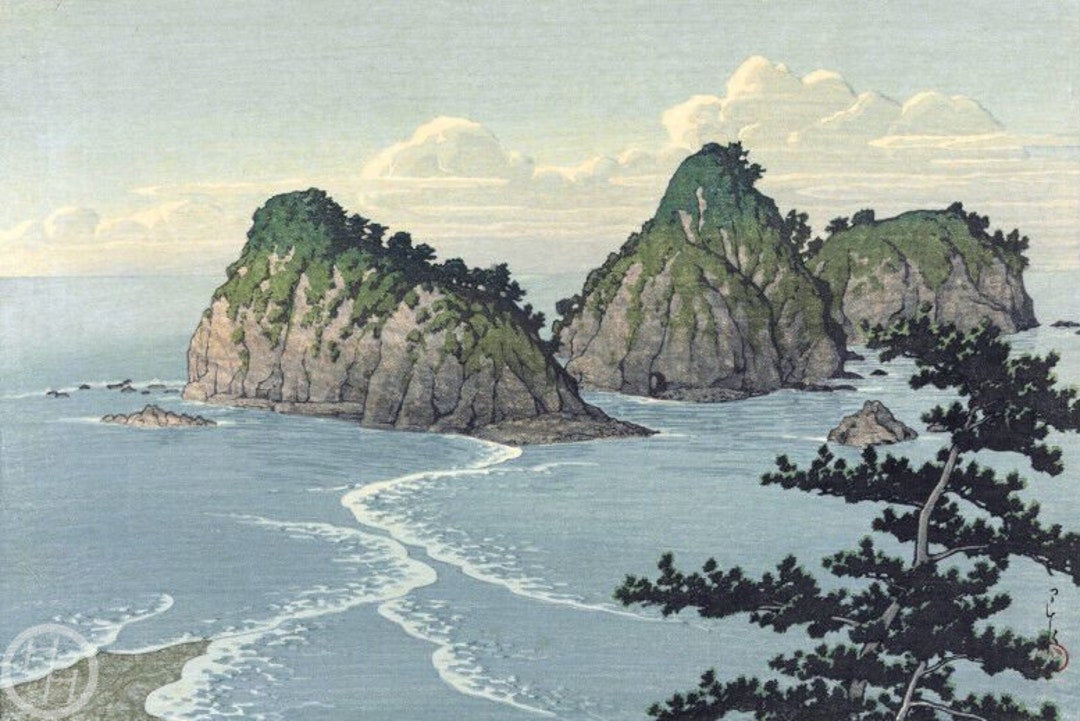Japanese Art Print "island in Izu, Midday" by Kawase Hasui, Woodblock ...