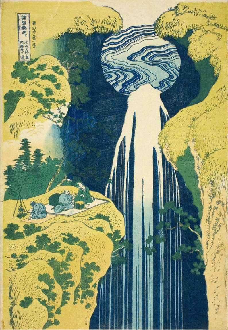 Japanese Art Print "amida Falls in the Far Reaches of the Kisokaido" by ...