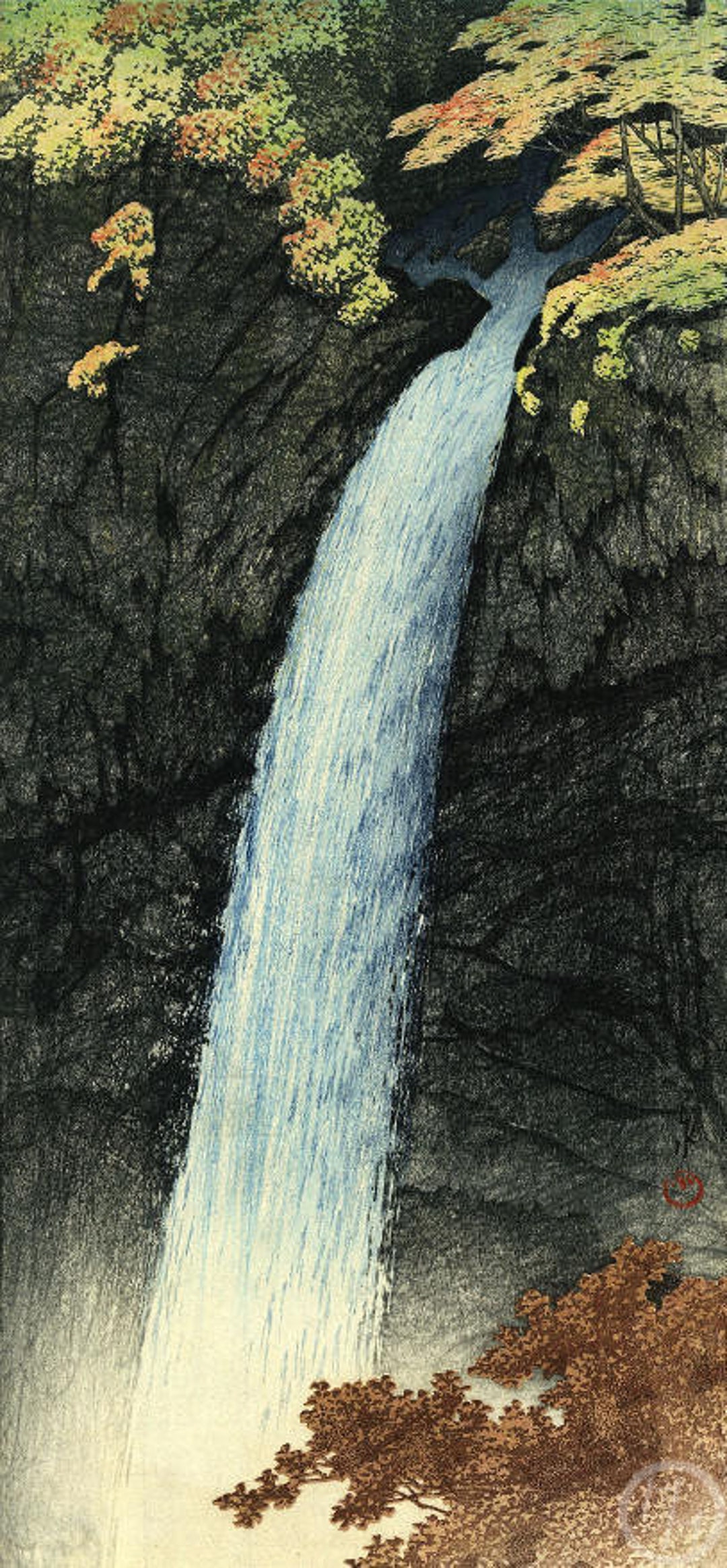 Japanese Art Print "keegon Waterfalls, Nikko" by Kawase Hasui ...