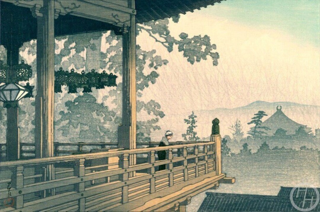 Japanese Art Print "nigatsudo Temple, Nara" by Kawase Hasui, Woodblock ...