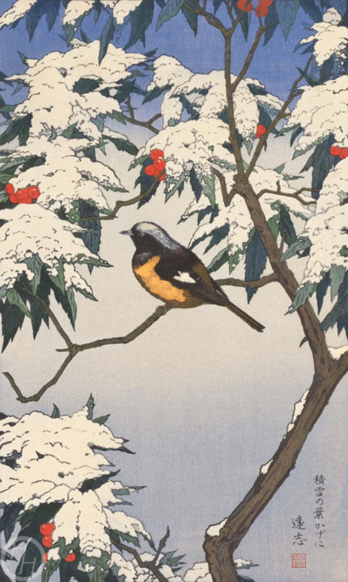 Japanese Art Print winter From the Series Birds of - Etsy