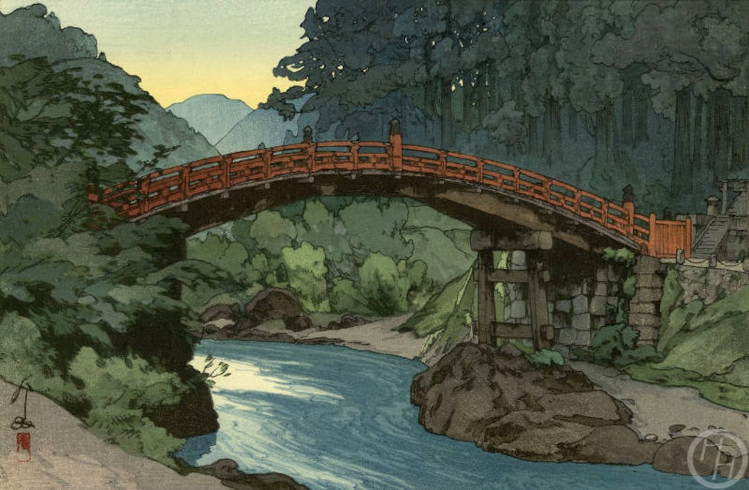 Japanese Art Print "sacred Bridge" by Yoshida Hiroshi, Woodblock ...