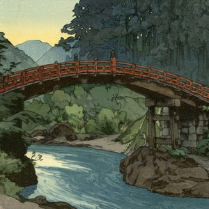 Japanese Art Print "sacred Bridge" by Yoshida Hiroshi, Woodblock ...