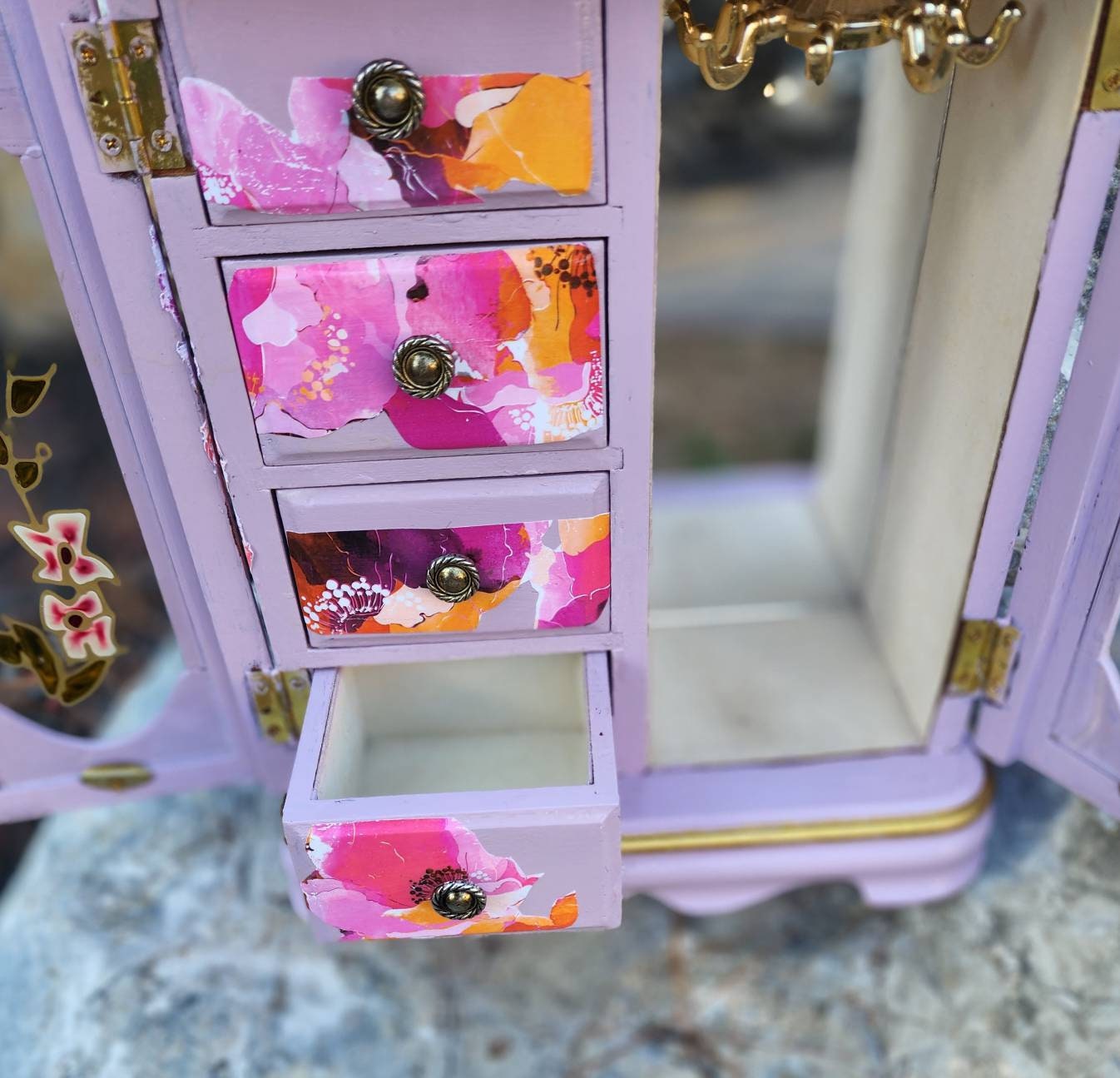 Upcycled Vintage Wood Jewelry Armoire Girls Women Box / Shabby - Etsy