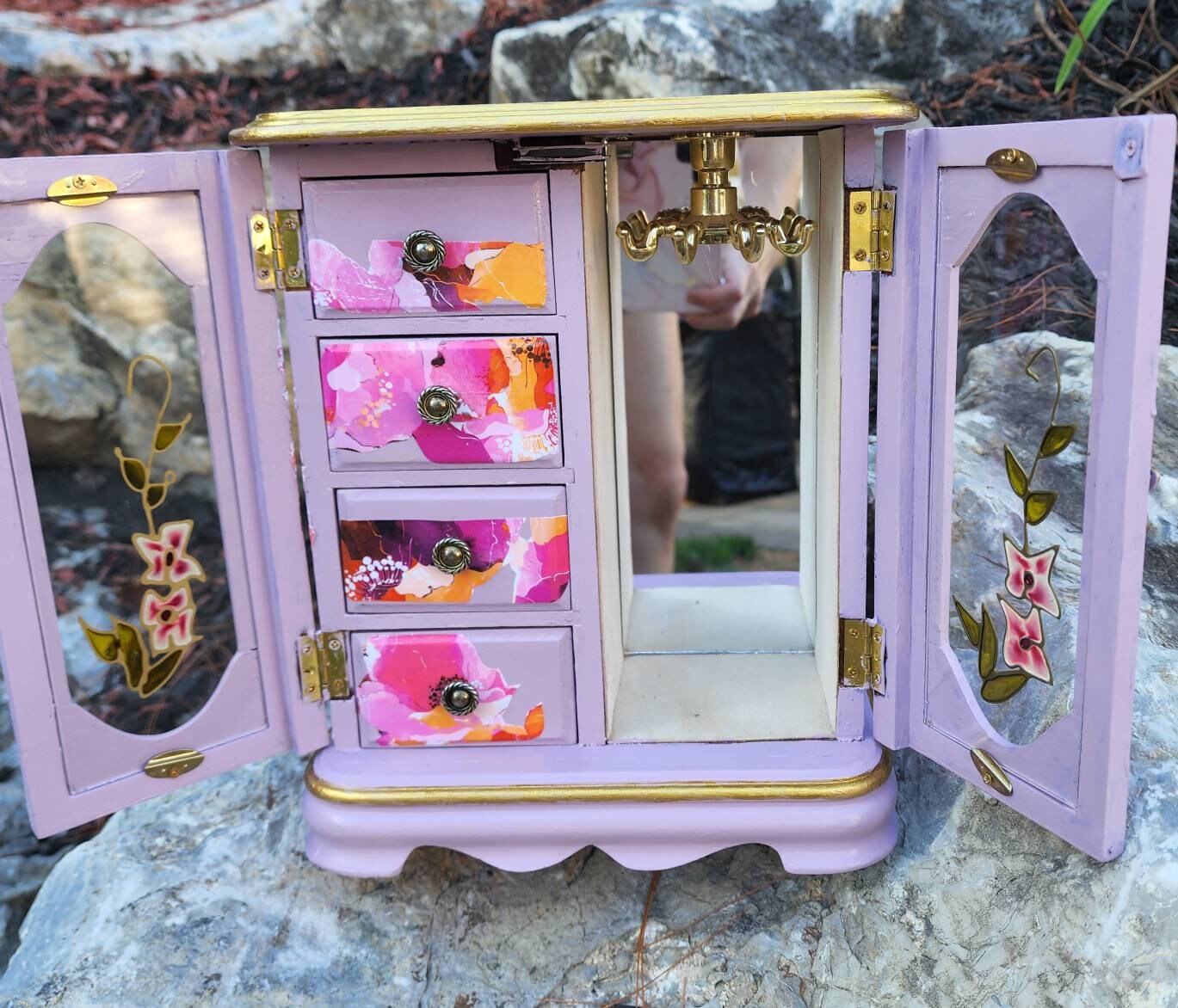 Upcycled Vintage Wood Jewelry Armoire Girls Women Box / Shabby - Etsy