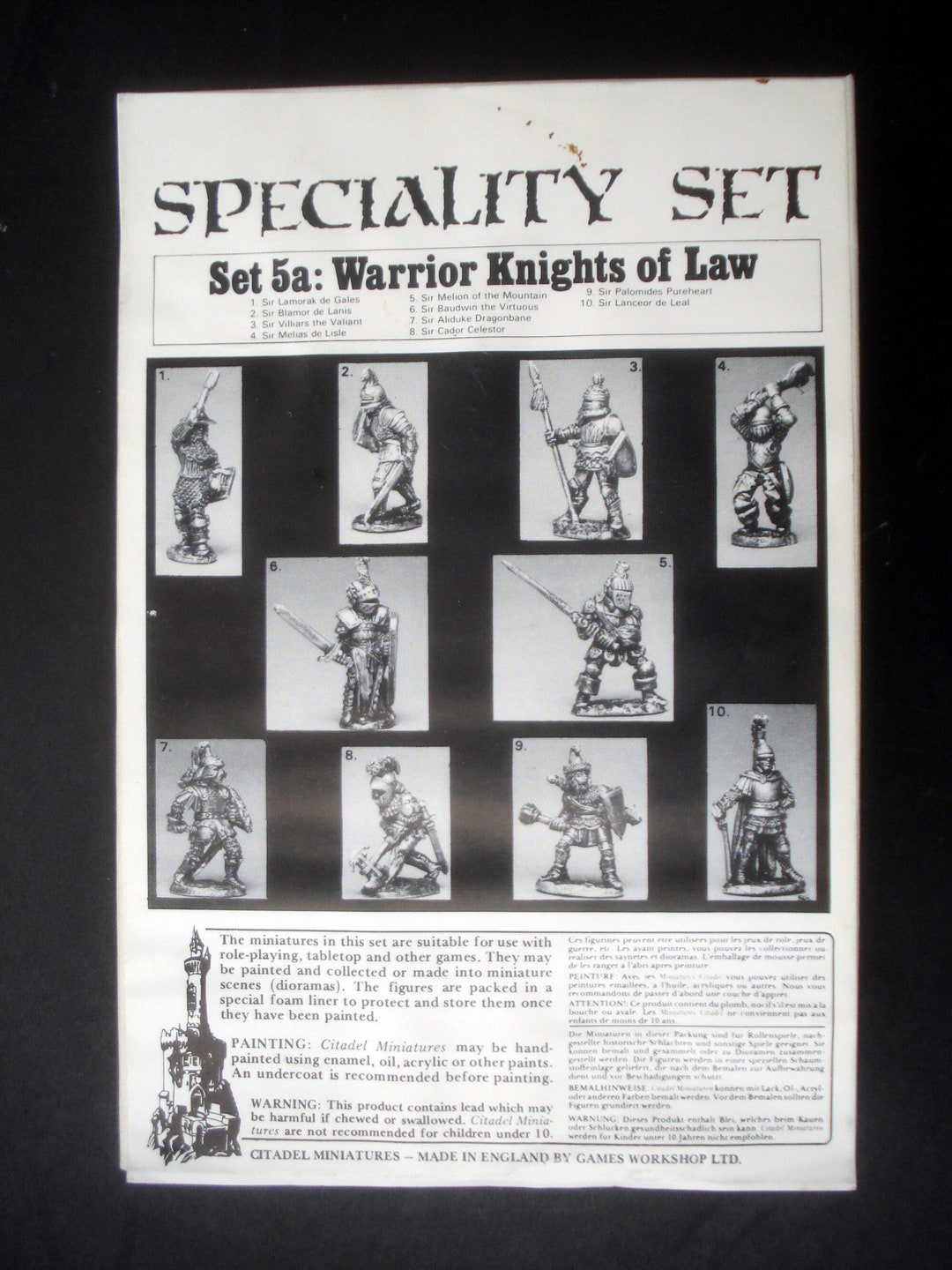 One Vintage 1983 Citadel Miniatures 'warrior Knights of Law' 25mm Rpg ...