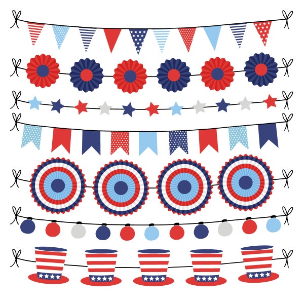 Bunting Clip Art Set - Etsy