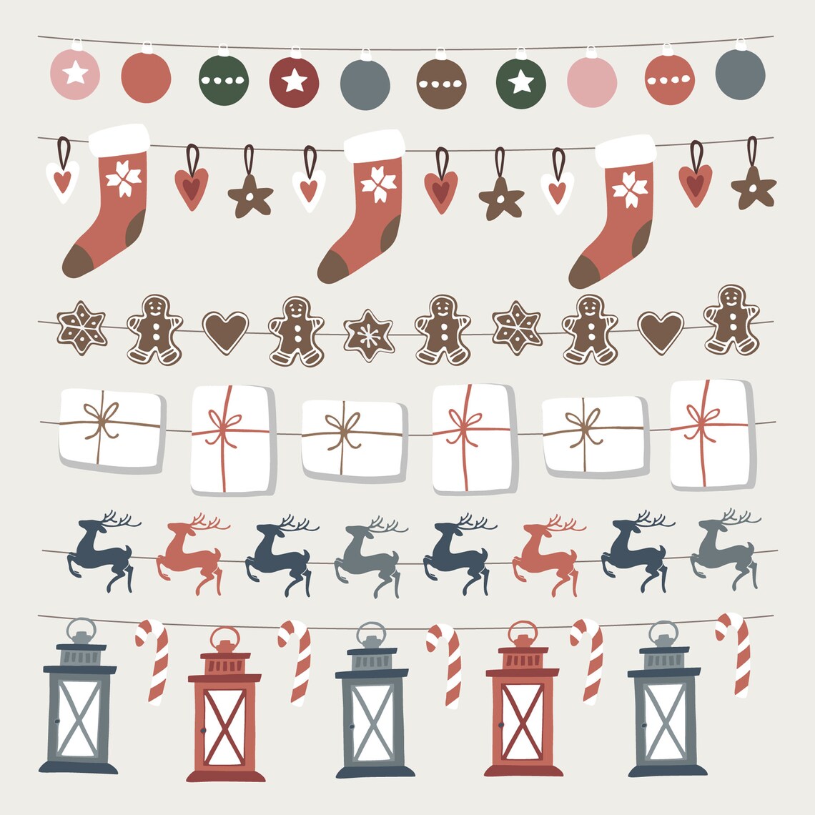 Christmas Border Clipart Border Clip Art Christmas Banner | Etsy