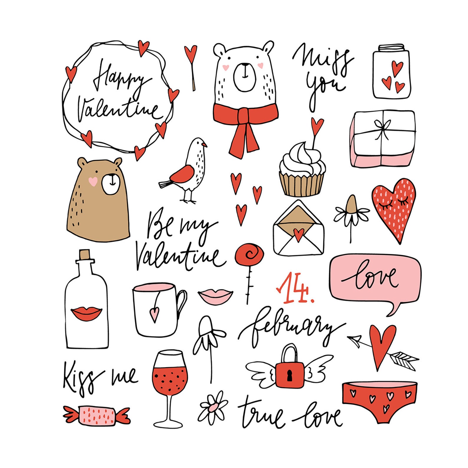 Valentine's Day Clipart Overlays Love Holiday Clipart - Etsy