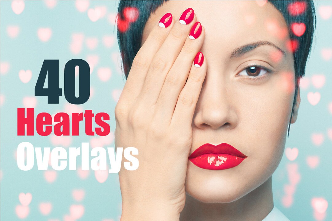 40 Hearts Overlays. Lights Effect Photo Overlays. Bokeh Photoshop ...