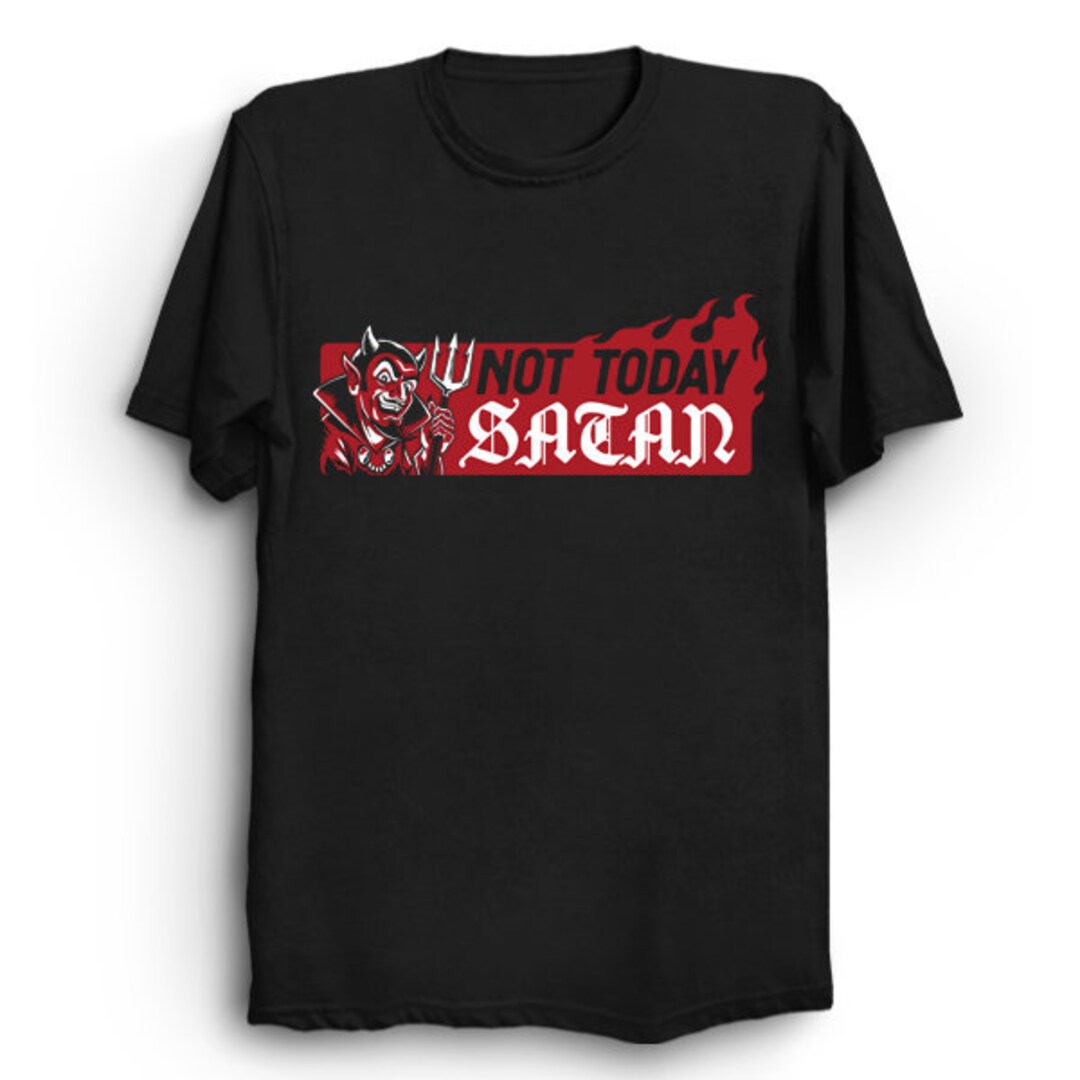 No Today Satan Motivational T-shirt Cartoon Devil T-shirt Goth Shirt ...