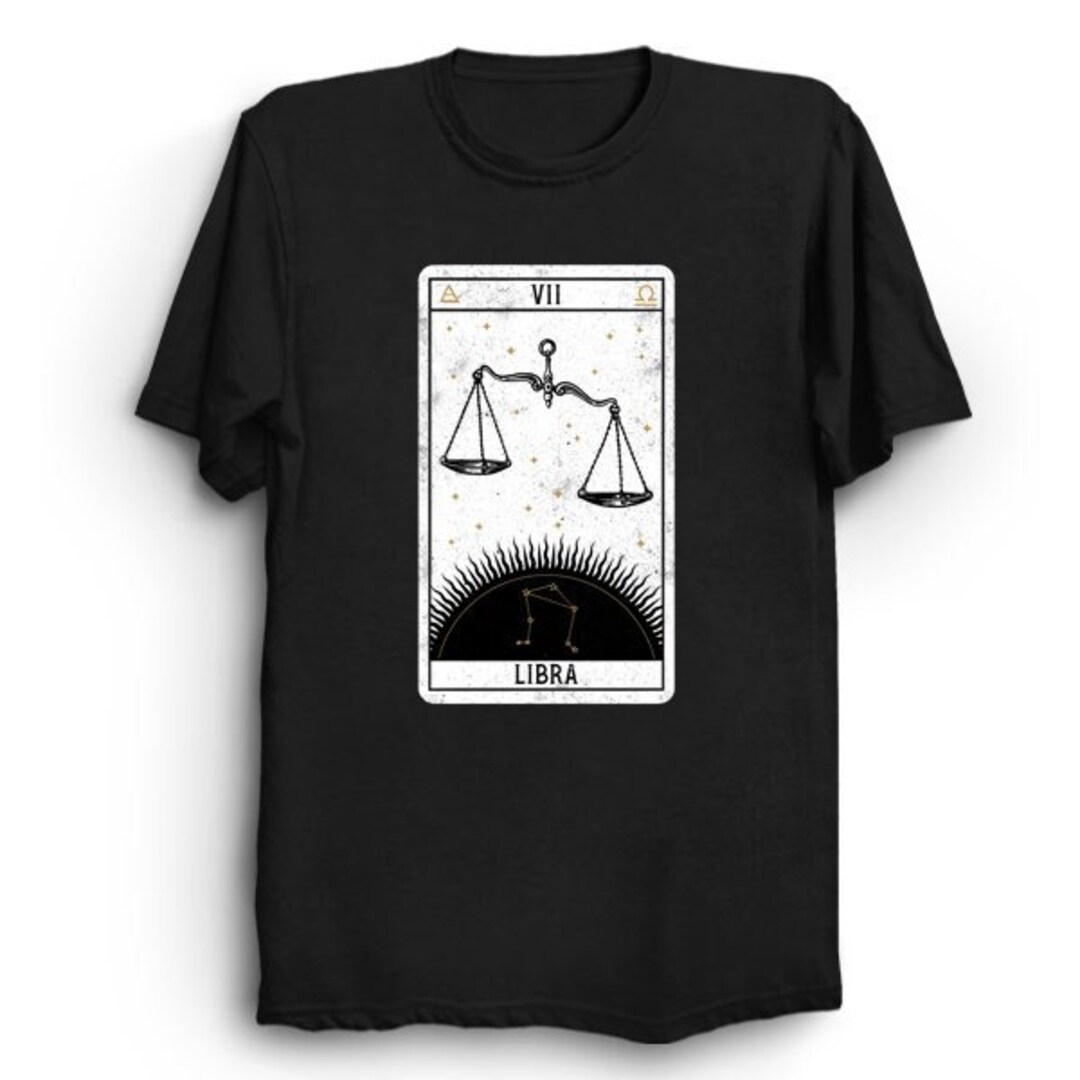 Libra Vintage Distressed Goth Tarot Zodiac Sign T-shirt Design - Etsy