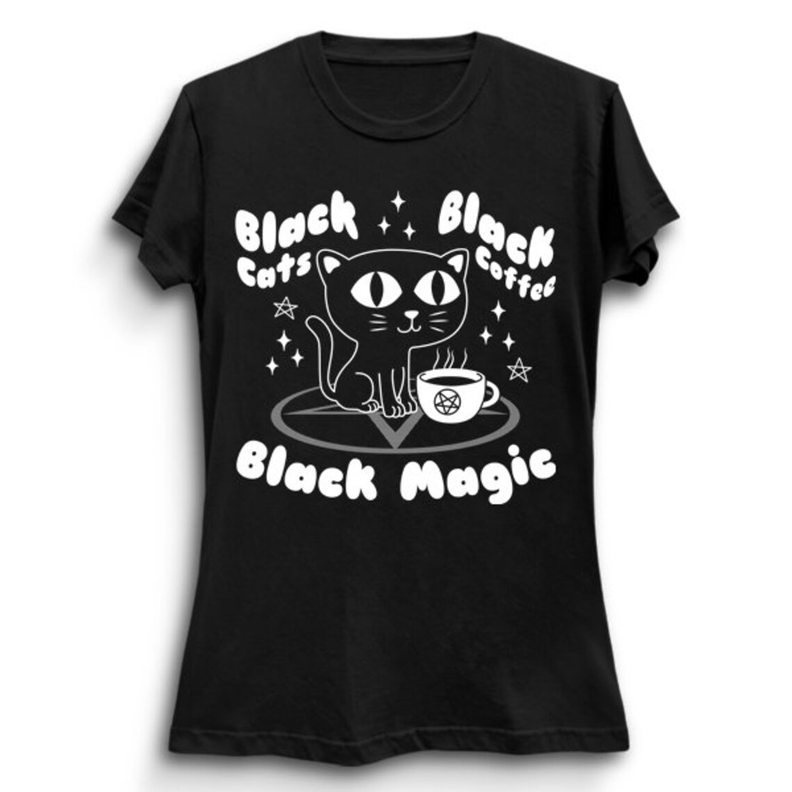 Black Cat Shirt Black Magic T-Shirt Black Coffee T-Shirt | Etsy