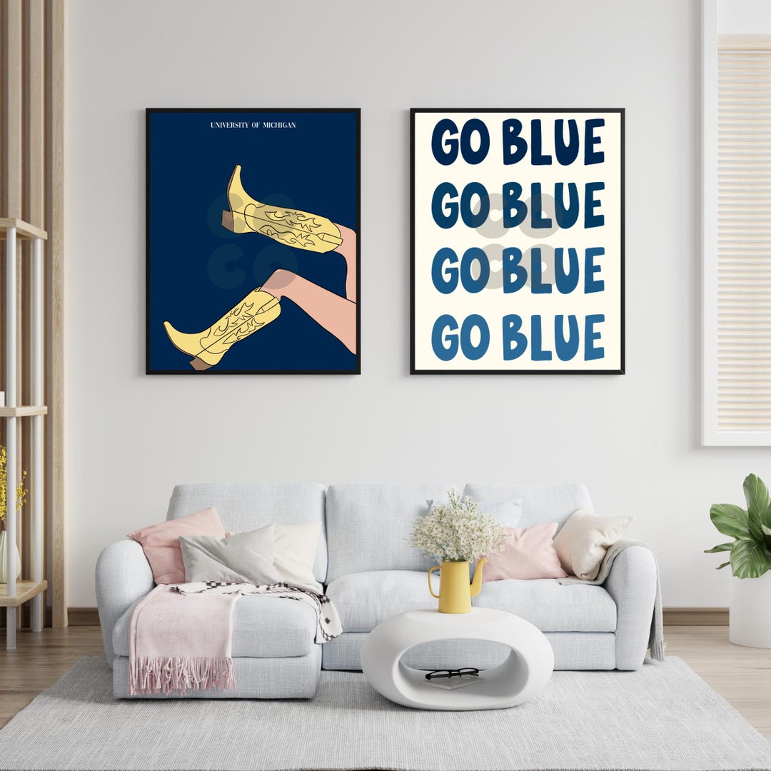 University of Michigan Digital Prints (SET OF 2), Cute Ann Arbor ...