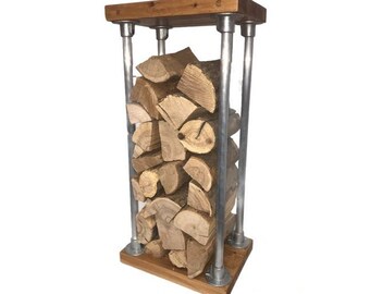Log Store Indoor Log Holder Rustic Industrial Look Log - Etsy UK