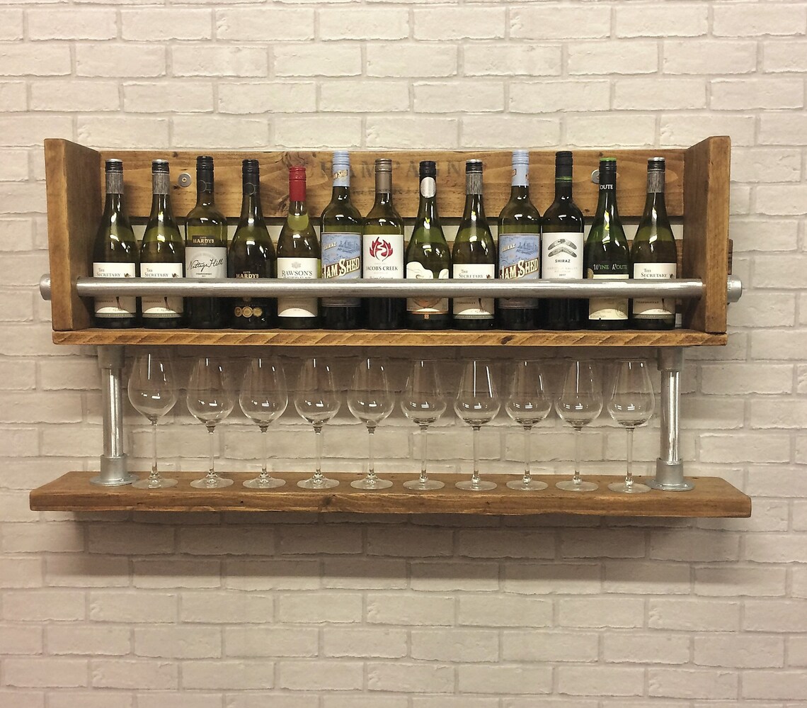 Wine Rack Home Bar Wine Glass Holder Display Shelves - Etsy UK