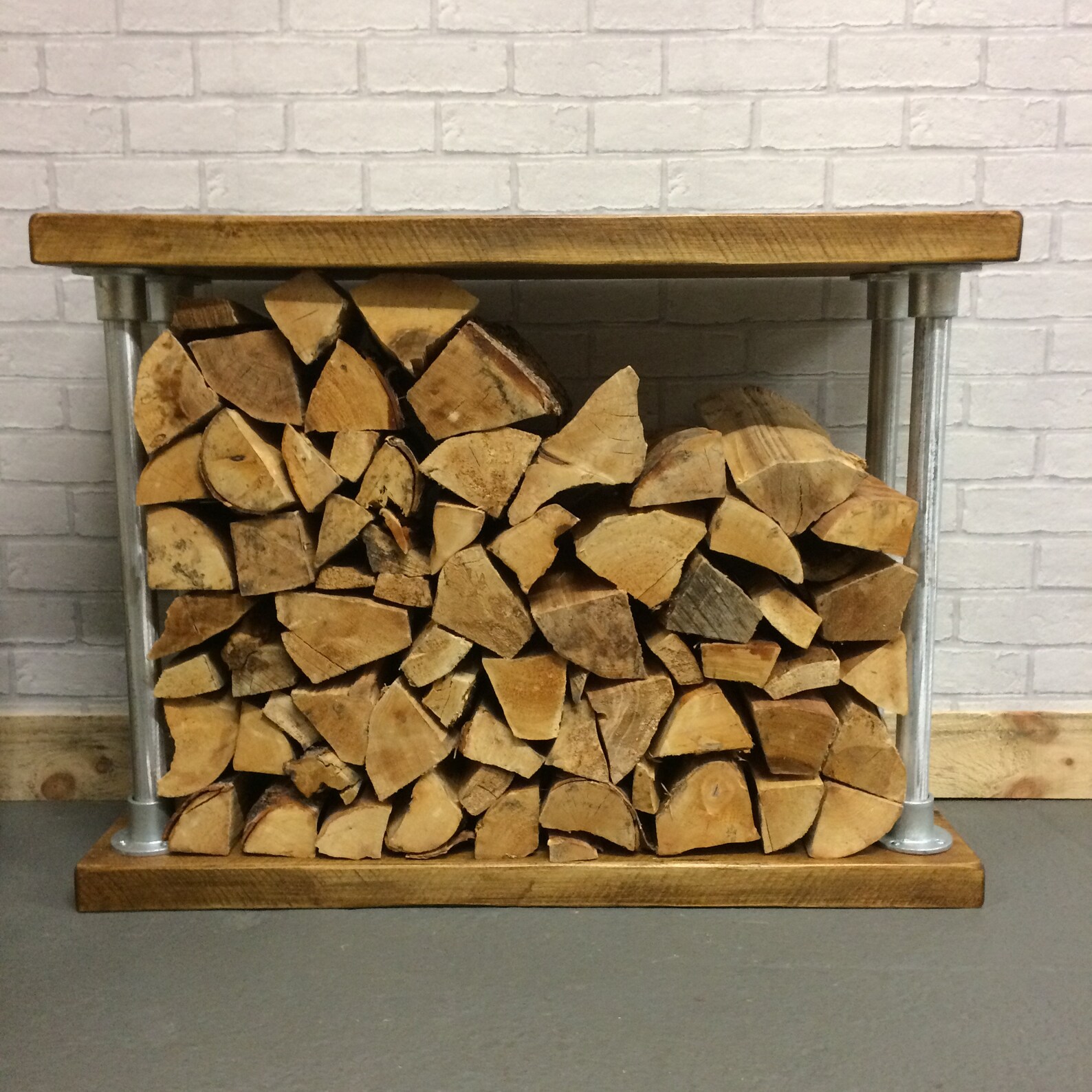 Log Store Indoor Log Holder Rustic Industrial look Log | Etsy