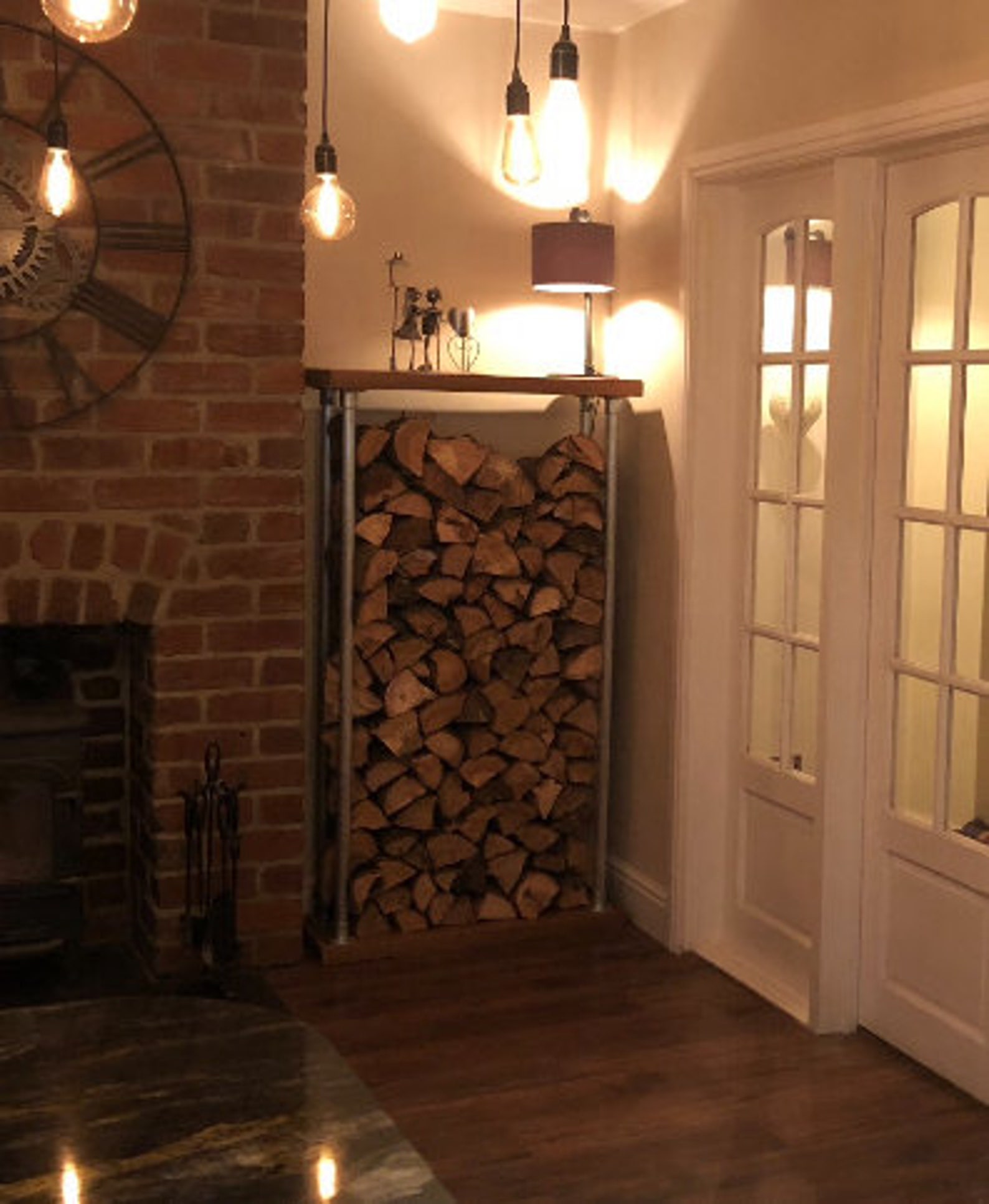 Log Store Indoor Log Holder Rustic Industrial Look Log - Etsy UK