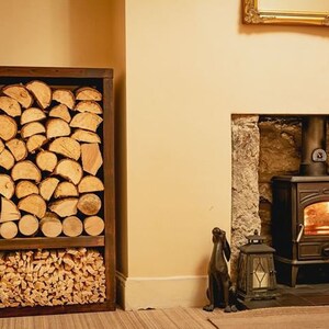Log Store Indoor Log Holder Log Basket Wood Burner Log Storage Kindling ...