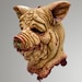 Porkchop Piggy Man Butcher Latex Full Head Pullover Wearable / Pig Mask ...