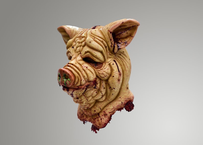 Porkchop Piggy Man Horror Latex Pig Mask – Scary Full-head Butcher Mask ...