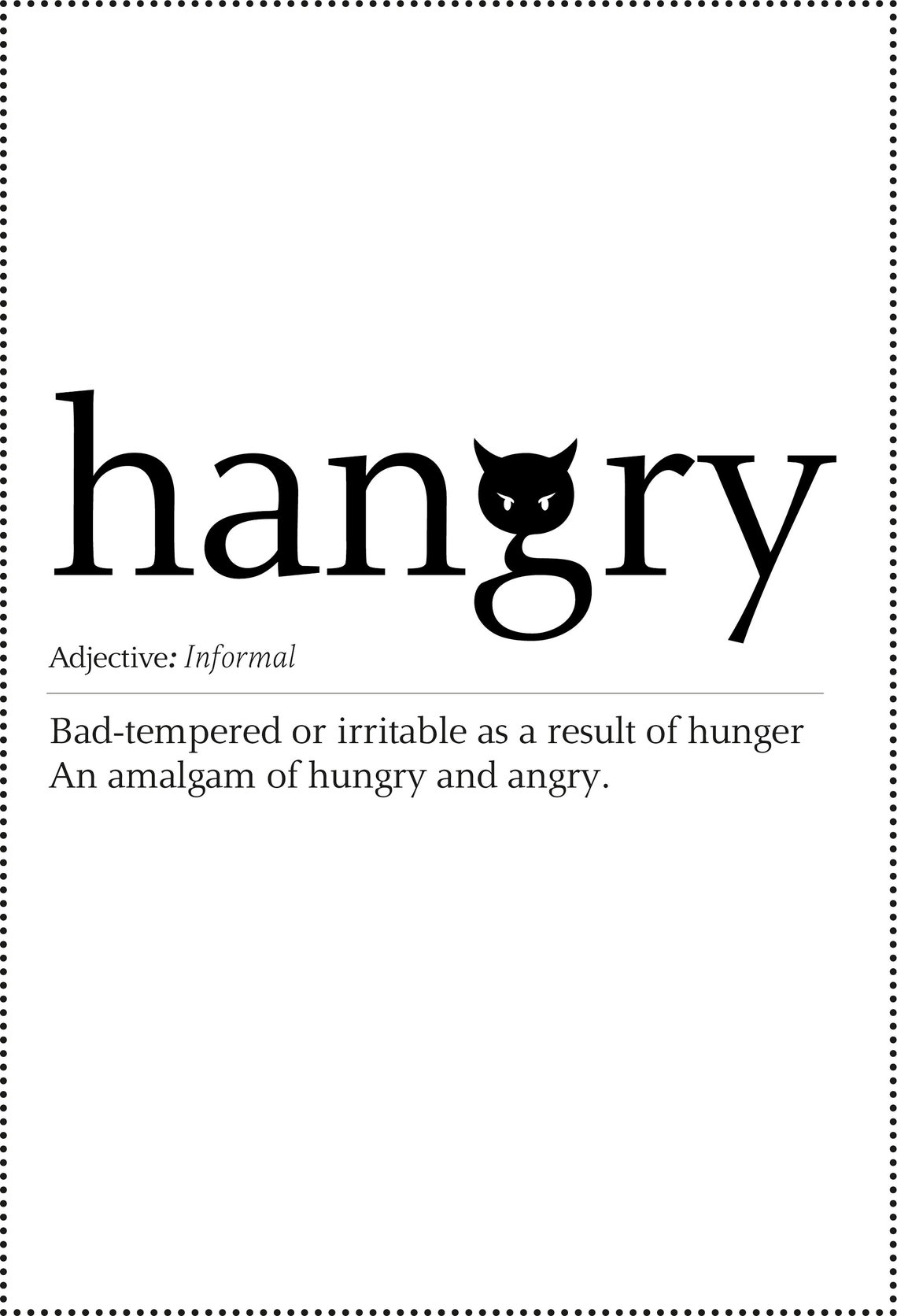 Hangry Print Kitchen Art Hangry Hangry Definition Hangry | Etsy