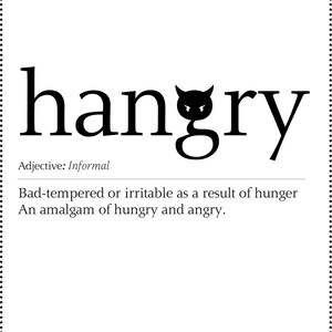 Hangry Print, Kitchen Art, Hangry, Hangry Definition, Hangry Print ...