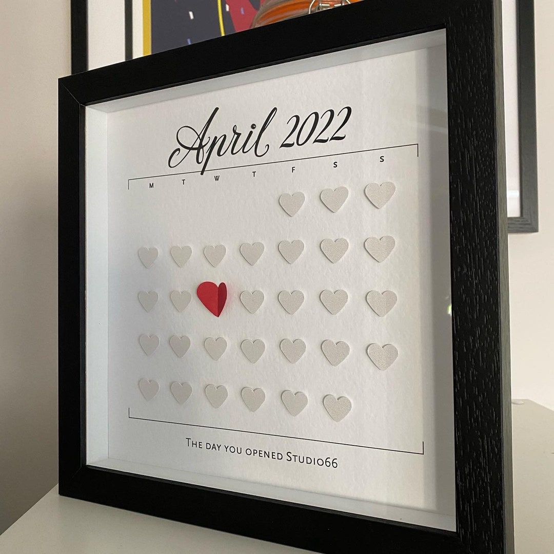 Love Calendar, Special Date Gift, Wedding Date Gift, Personalised Gift ...