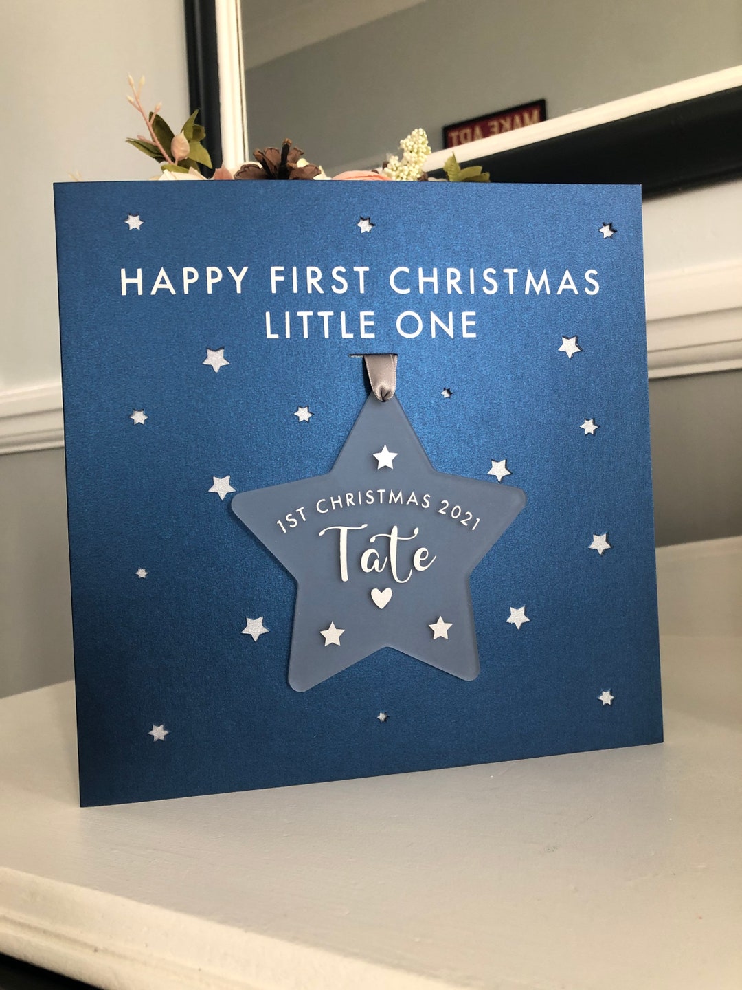 Baby's 1st Christmas Card. 1st Christmas Card Keepsake. Personalised ...