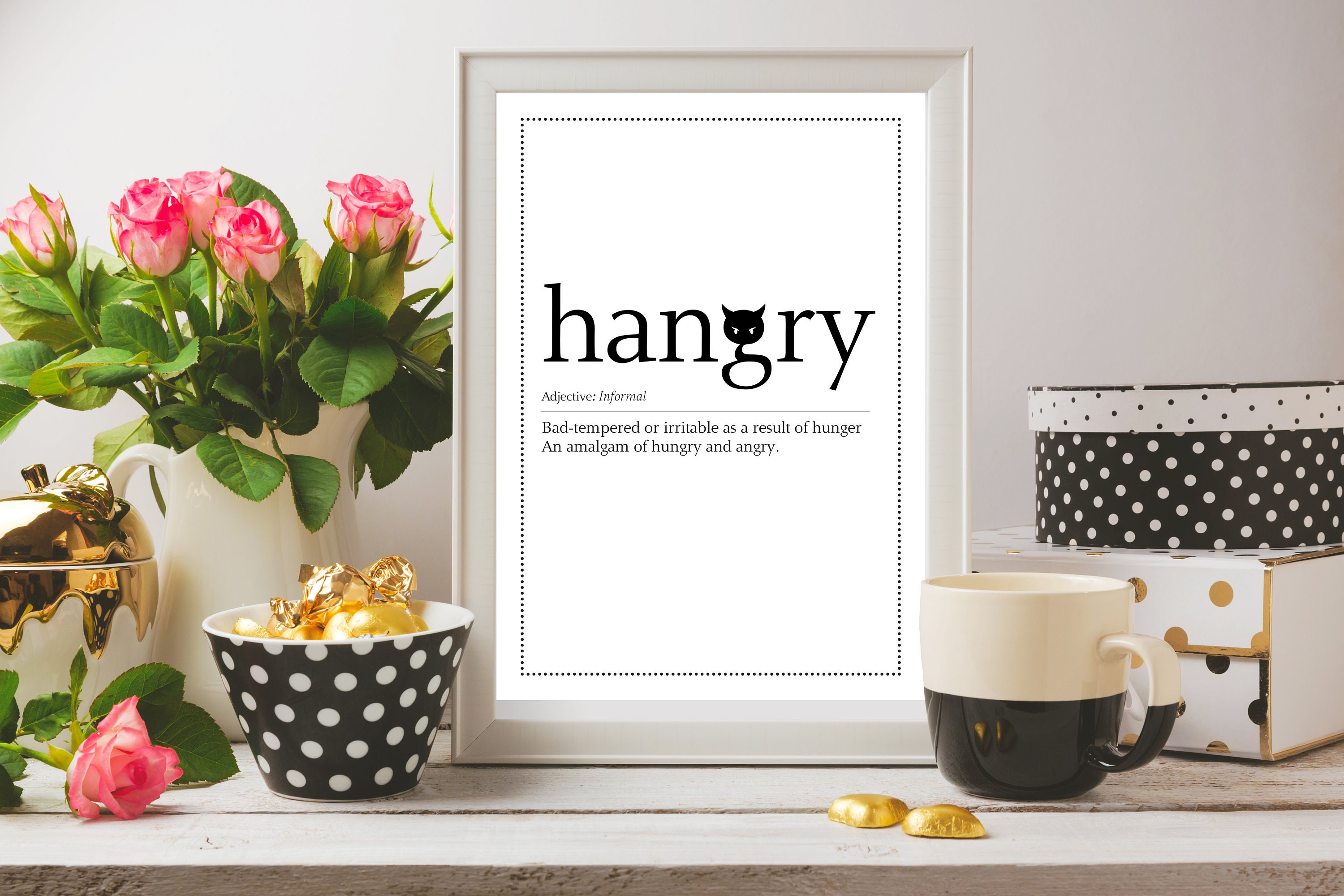 Hangry Print Kitchen Art Hangry Hangry Definition Hangry | Etsy