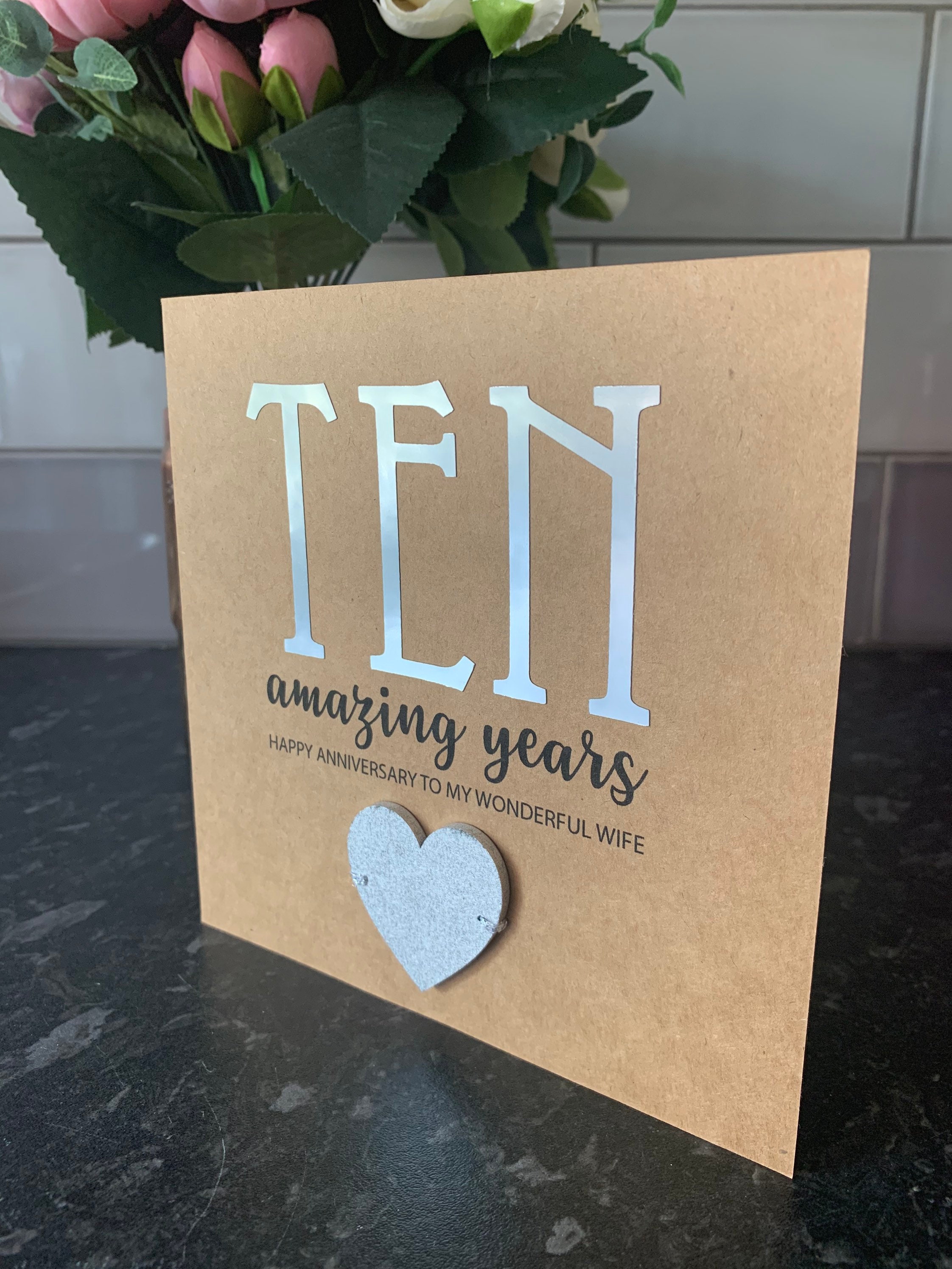 10th Anniversary Card Tin Anniversary Card 10 Year - Etsy UK