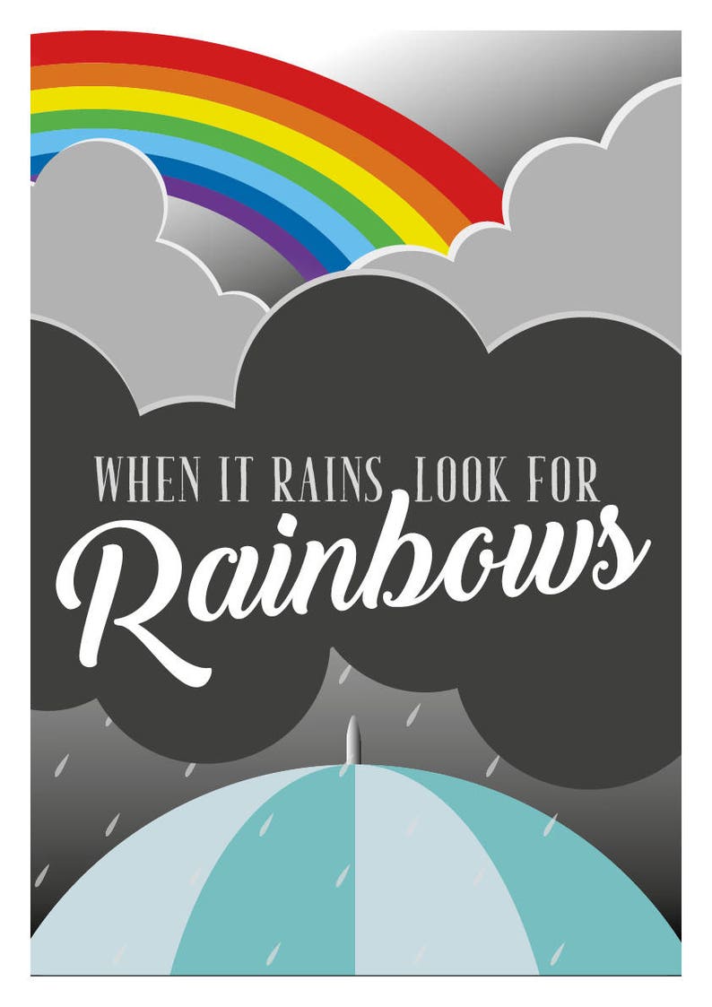 When It Rains Look for Rainbows Wall Art Clouds Rainbow - Etsy